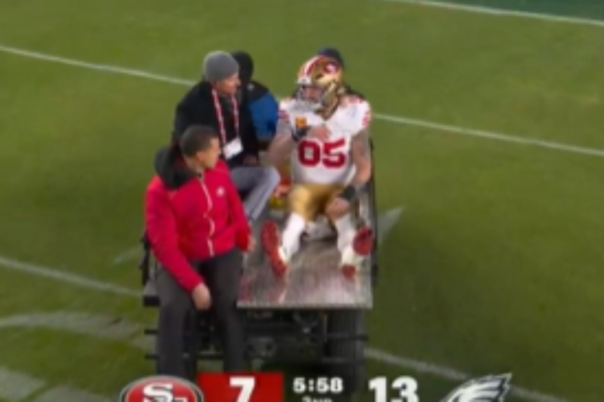 George Kittle carted off field with Achilles injury in major 49ers ...
