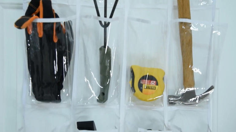 Turn an over-the-door shoe rack into the perfect garden tool storage ...