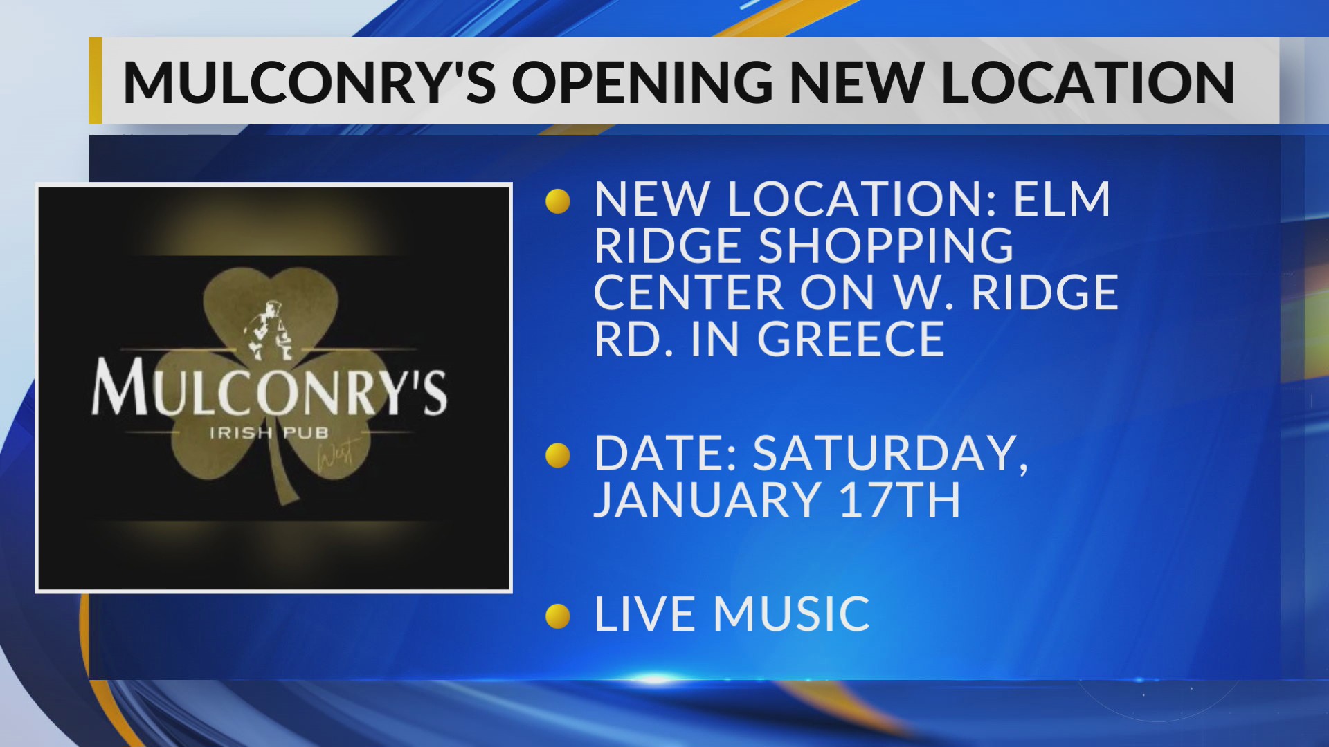 Mulconry's to welcome new location to Greece on January 17
