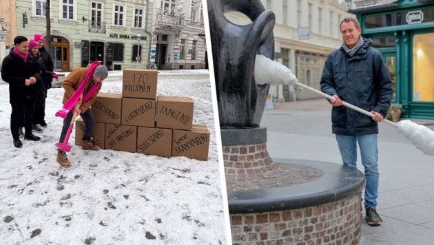 Stimmenjagd mit Hammer und riesigem Wattestäbchen