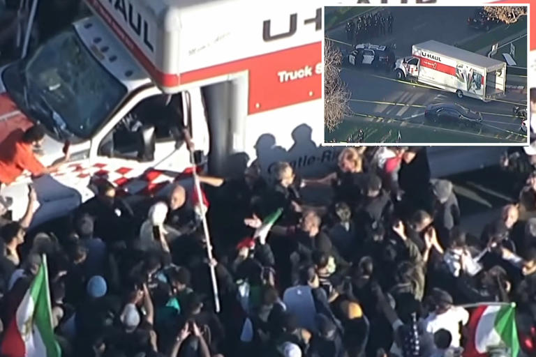 U-Haul plows into massive crowd at Iran protest in LA — as ...