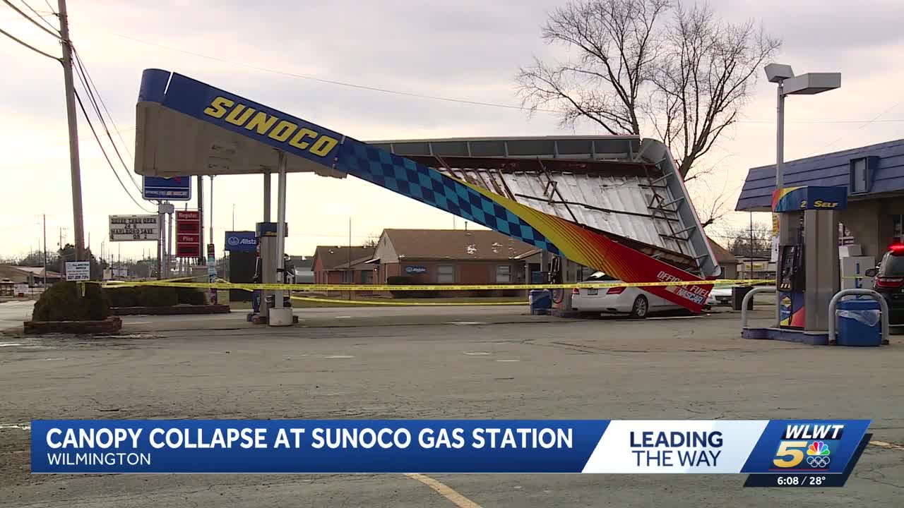 Sunoco gas station canopy collapses in Wilmington; cause remains unknown