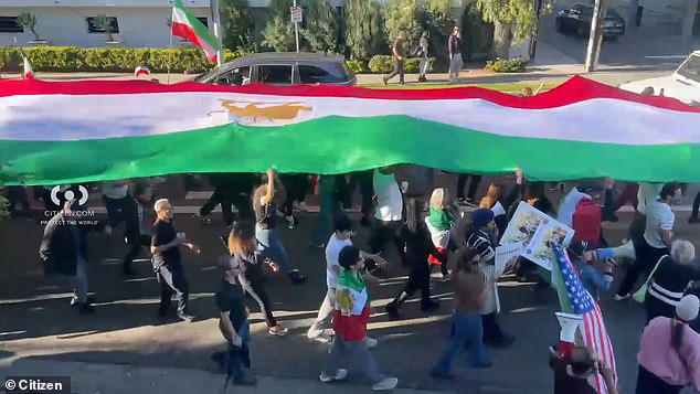 U-Haul truck drives through crowd of Iranian protesters in Los Angeles