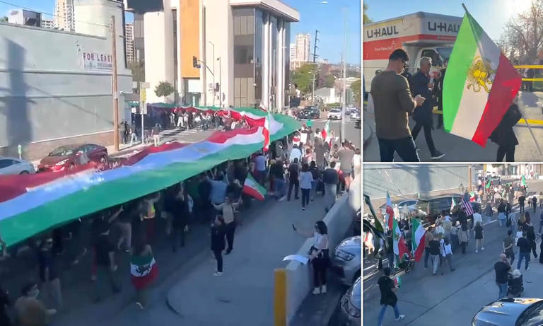 U-Haul truck drives through crowd of Iranian protesters in Los Angeles