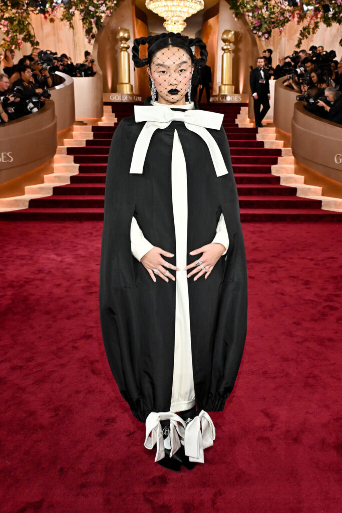 Audrey Nuna wore Thom Browne to the 2026 Golden Globe Awards