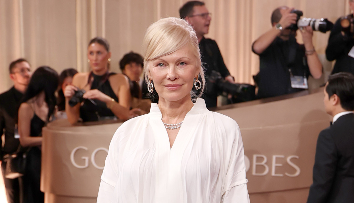 Pamela Anderson proves less really is more at the 2026 Golden Globes