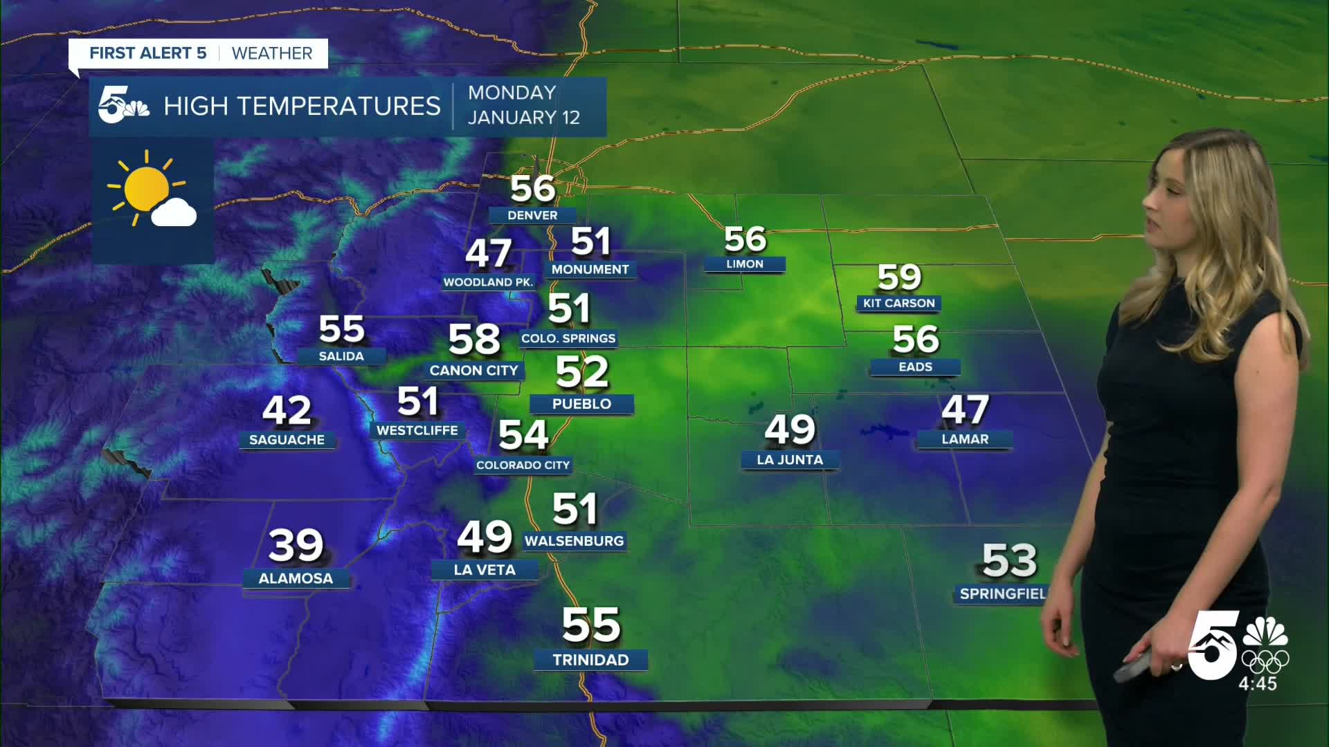 Temperatures are boosting above average on Monday in southern Colorado