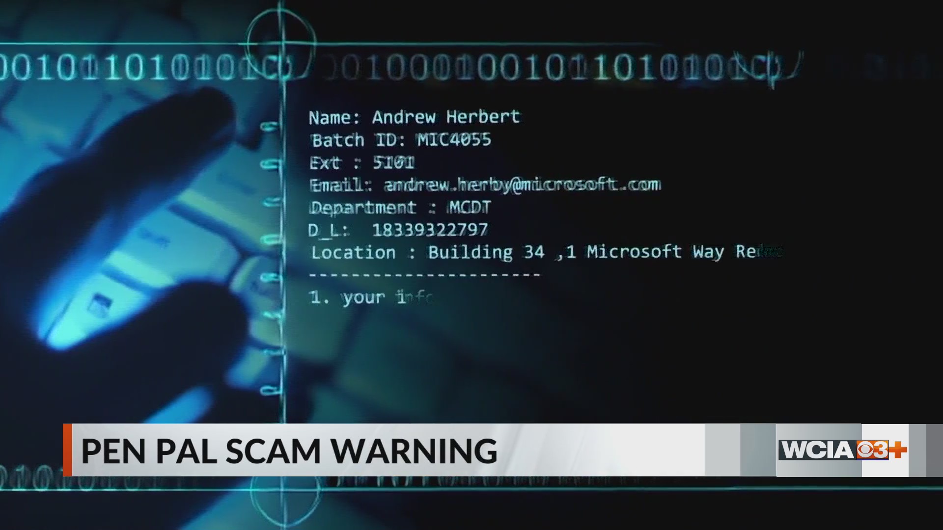 DeWitt CO. bank warning community of new pen pal scam