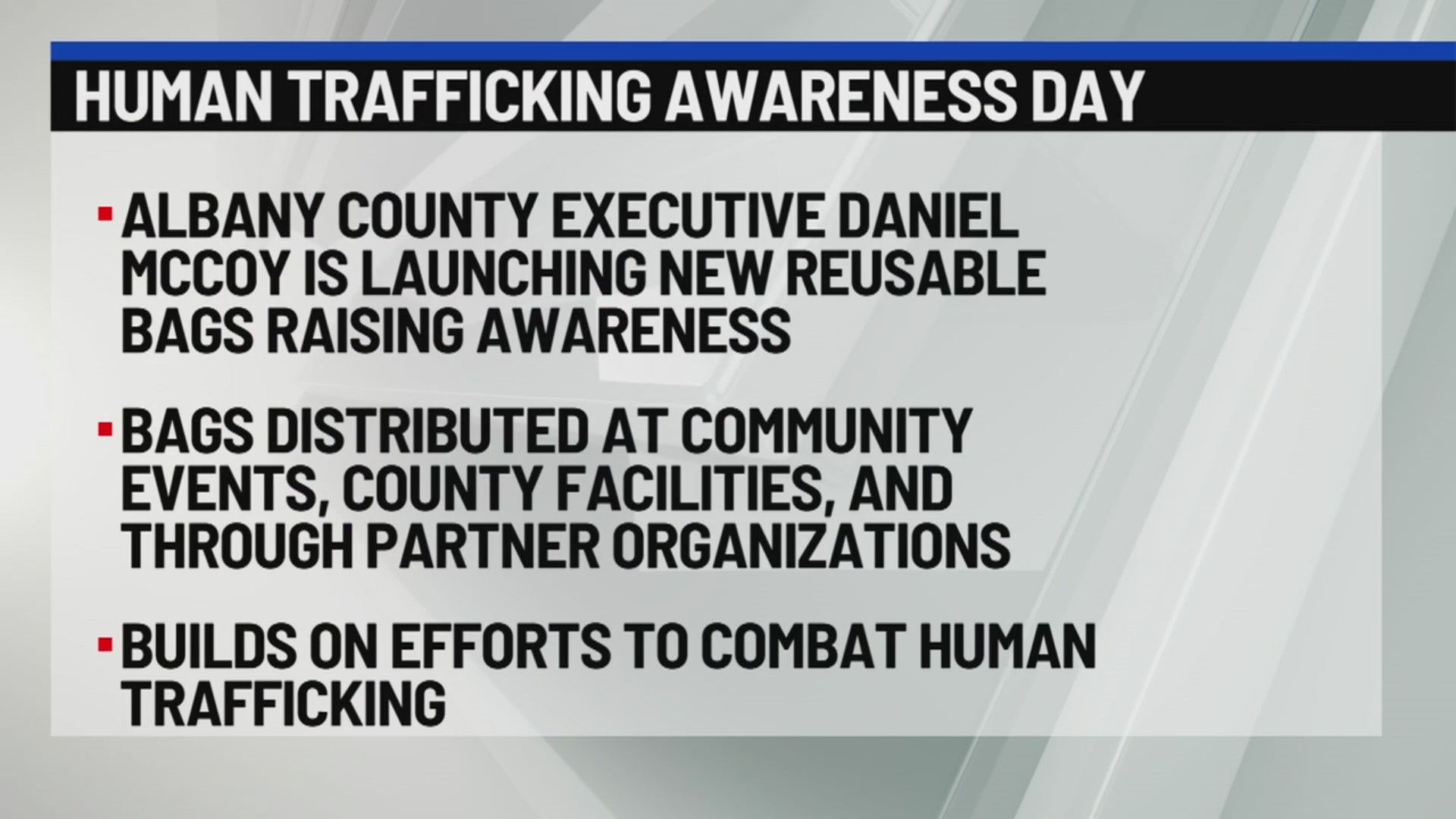 Albany Co. launches reusable bags for Human Trafficking Awareness Day
