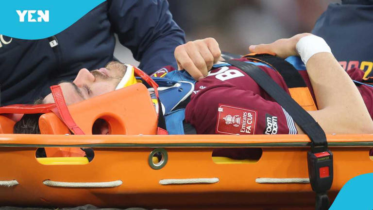 Tense FA Cup moment as Konstantinos Mavropanos leaves pitch on stretcher