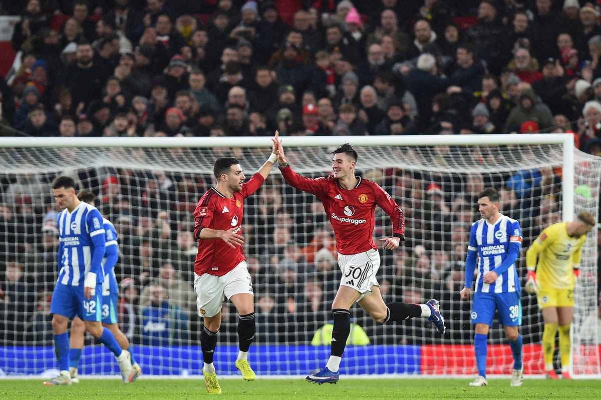 Man Utd 1-2 Brighton: Fletcher's man crash out of FA Cup - Live