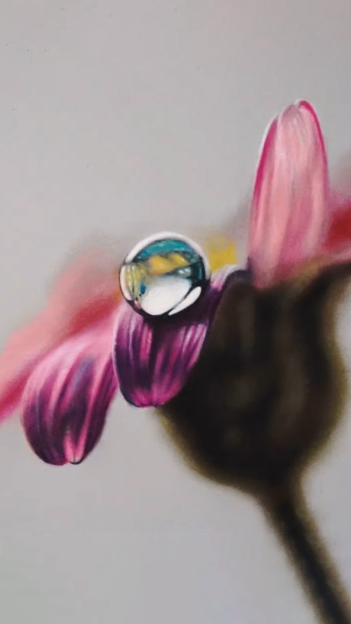 One water drop pastel drawing tutorial with soft blending