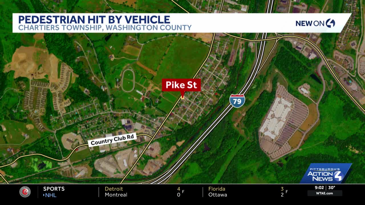 Pedestrian hit by vehicle in Chartiers Township, Washington County