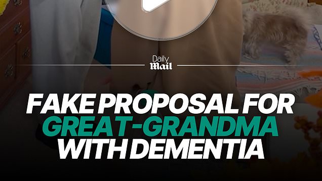 Couple stages mock proposal to share special moment with great-grandmother