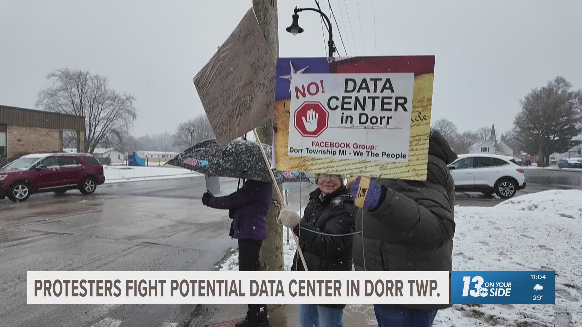 Protestors speak out against potential data center in Door Twp.