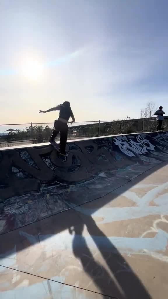 Chasing clean lines at my favorite graffiti skate park