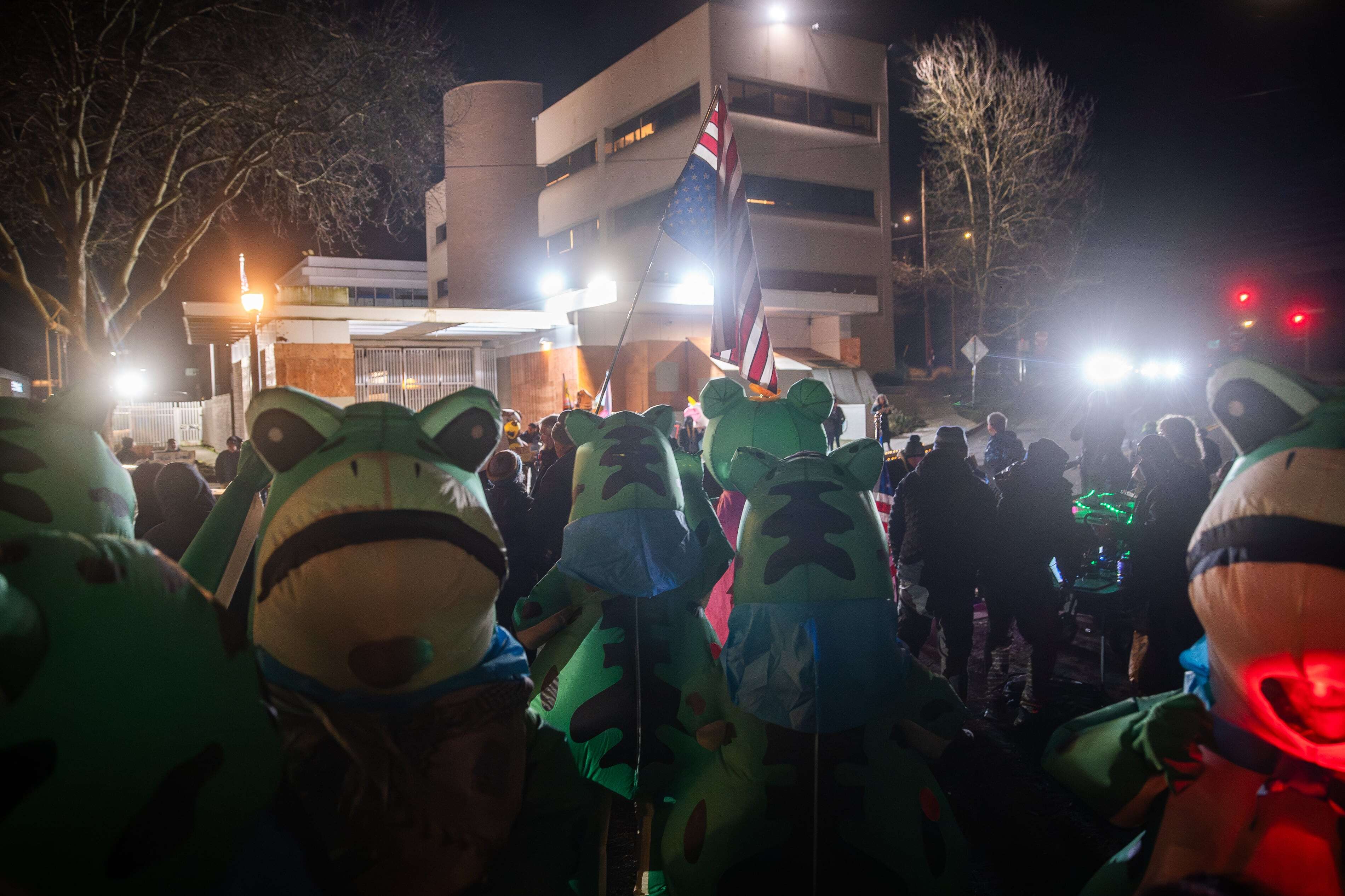 Police arrest 2 at Portland ICE protests Saturday