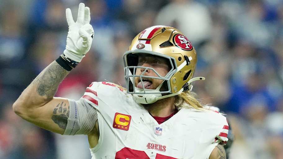 George Kittle's wife Claire causes stir in vintage 49ers fit at enemy ...