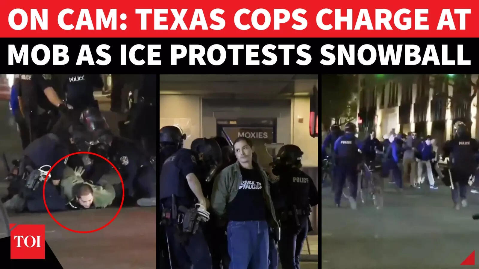 Texas riot police 'attack' mob, open non-stop fire as ICE protests push ...