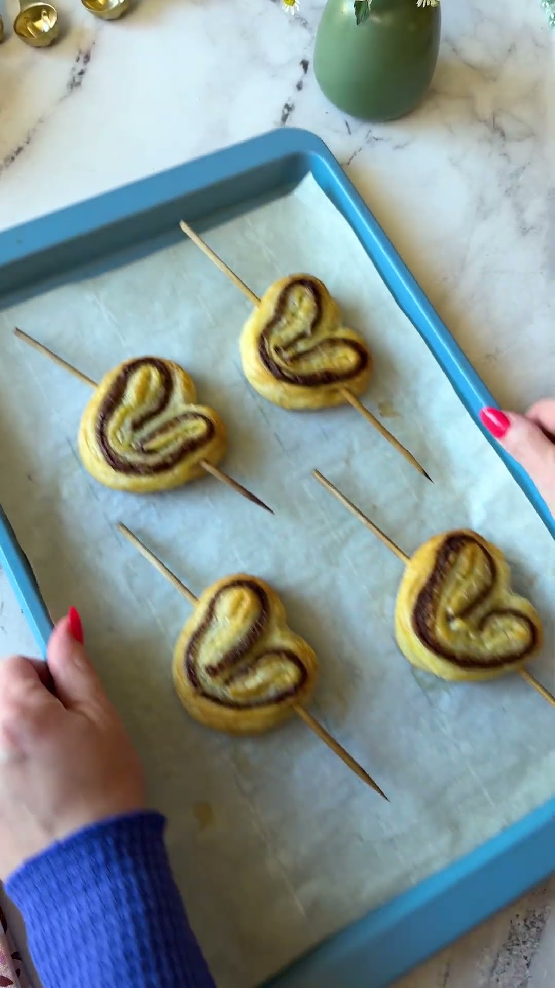 Puff Pasty Nutella Hearts ♥️ Easy valentines desert idea! #nutella # ...