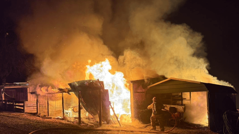 Huddleston farm store closed after fire destroys hay barn