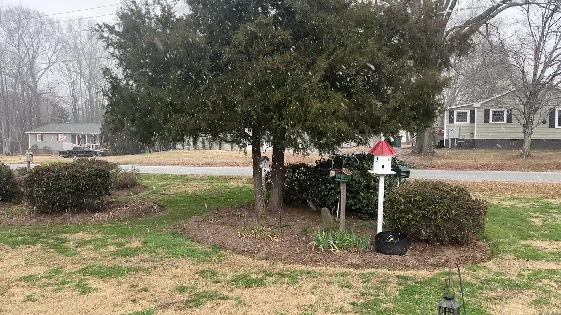 Snow falling in High Point