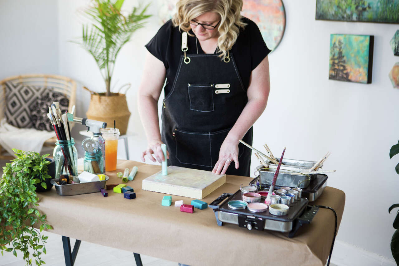 Artist Kristianne Tefft enjoys creating with encaustic painting