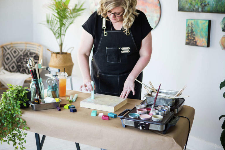 Artist Kristianne Tefft enjoys creating with encaustic painting