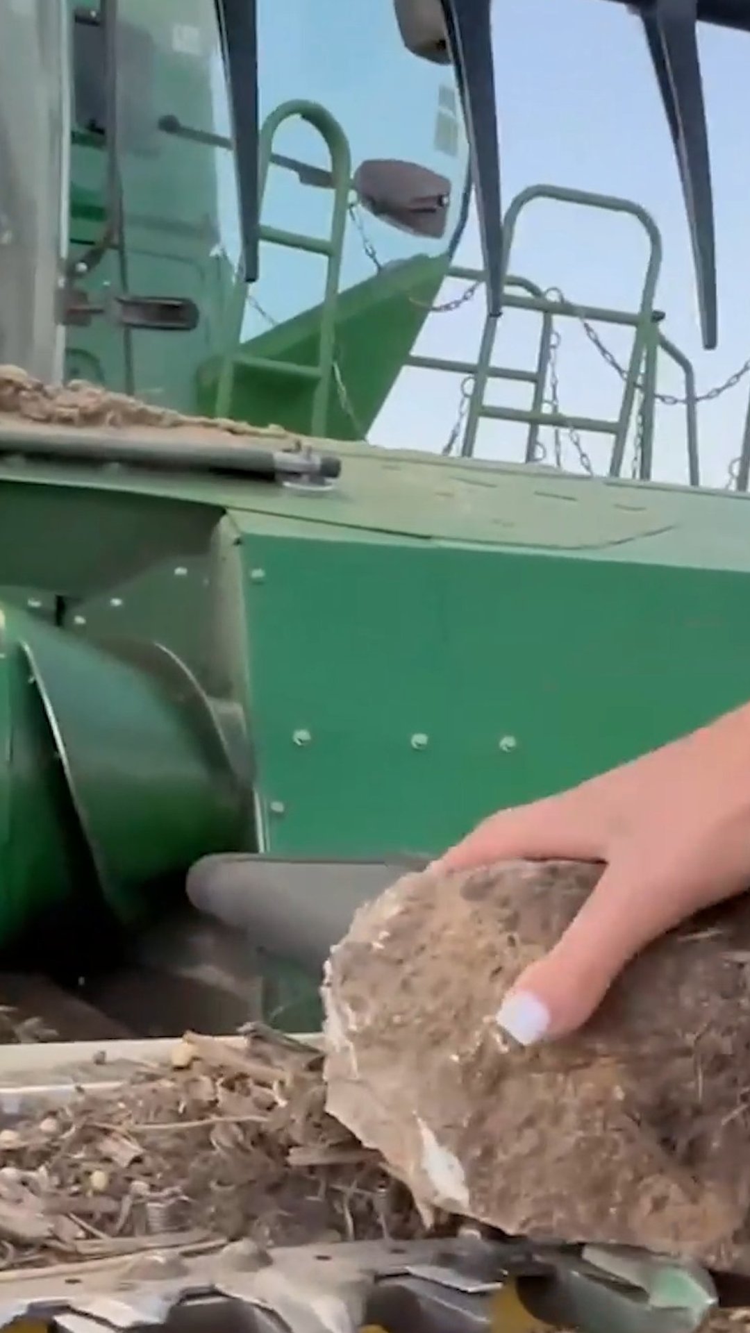 A rock almost destroyed the combine