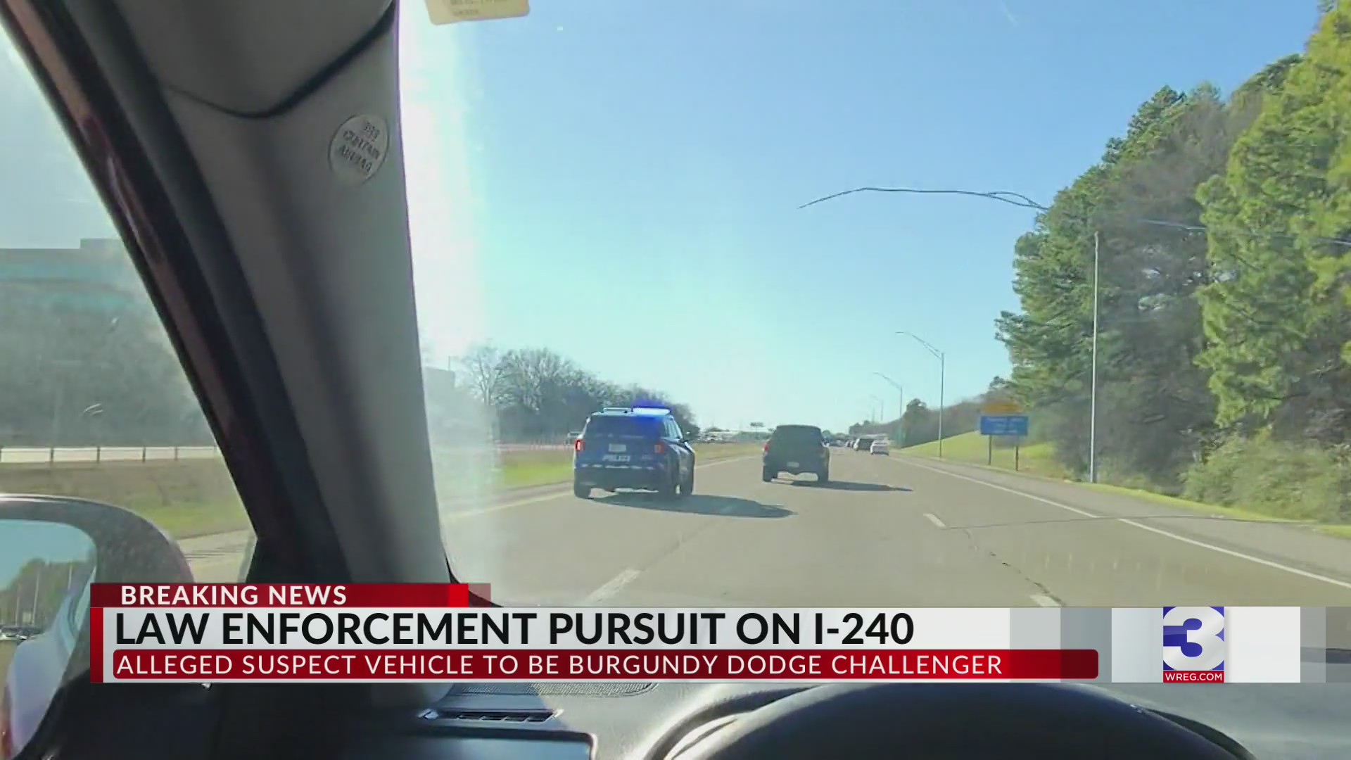 Suspects lead law enforcement officers in high-speed chase on I-240