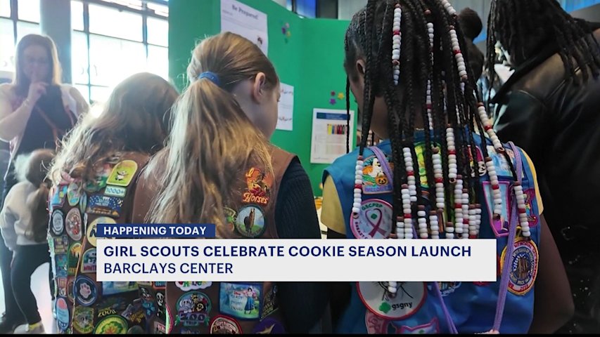 Girl Scouts gather at Barclays Center ahead of cookie season