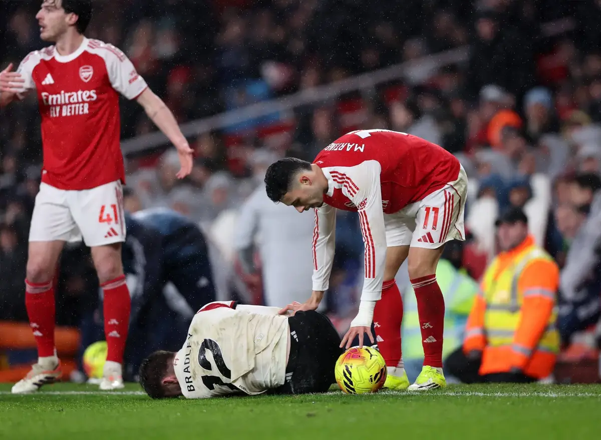 Gabriel Martinelli praised by Mikel Arteta after Conor Bradley incident
