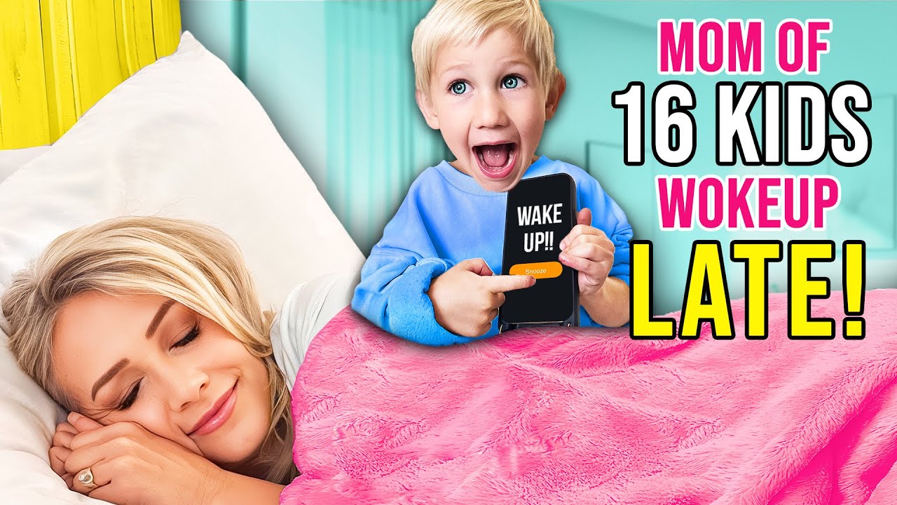 Mom of 16 kids rushed morning routine *running late!* ⏰