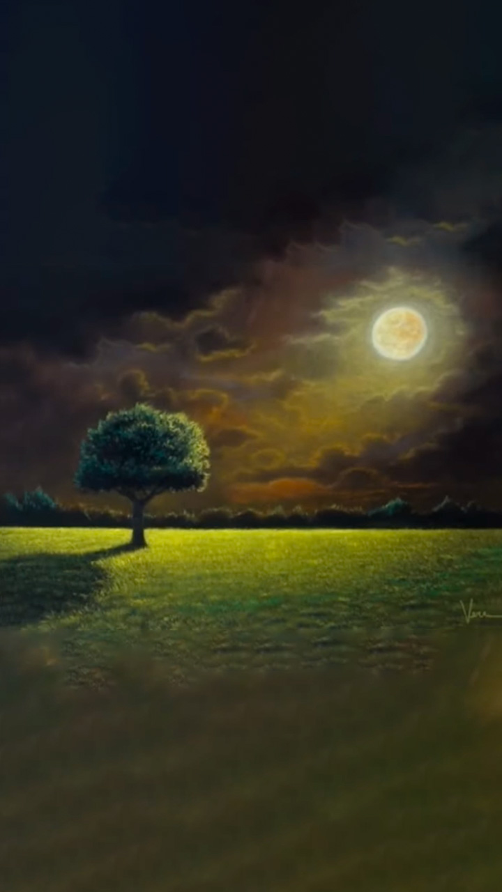 Dreamy full moon pastel art tutorial for relaxing creativity