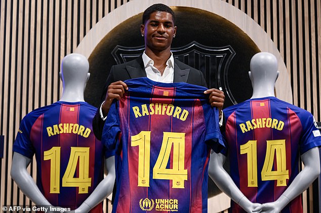 While United toil... Rashford wins his first Barca trophy after ...