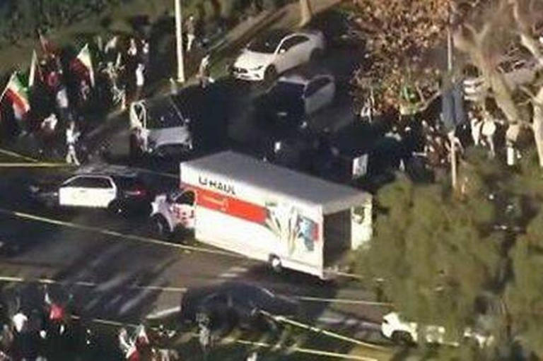 U-Haul truck hits anti-Iran protesters in LA with three injured after ...