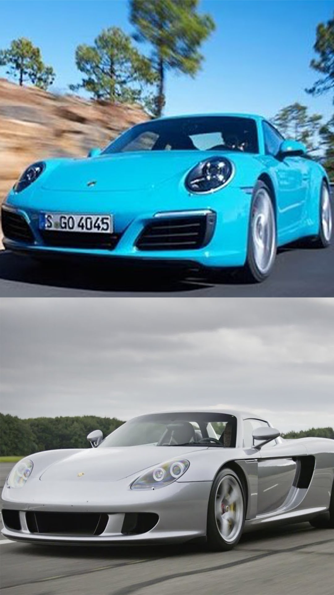Porsche 911 Carrera S v/s Porsche Carrera GT