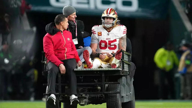 George Kittle injury sparks panic in San Francisco as tight end leaves ...