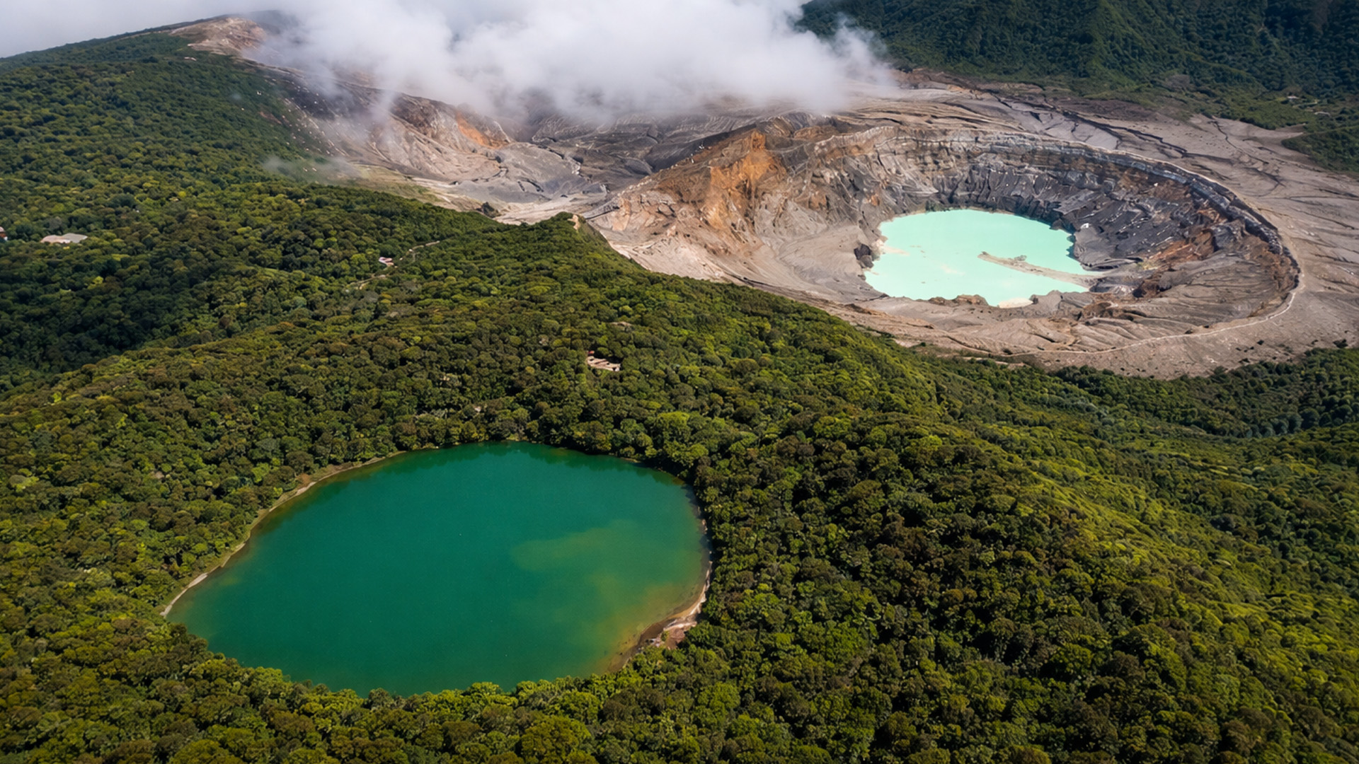 One volcano, two worlds