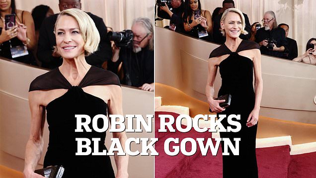 Robin Wright rocks black gown at the 2026 Golden Globes