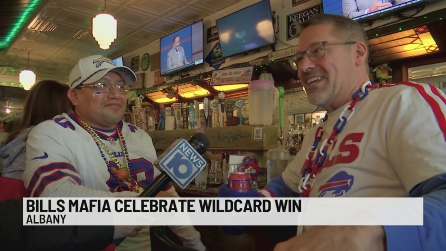 Bills Mafia in Albany celebrates wild-card win