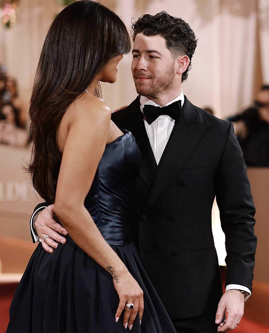 Golden Globes 2026: Priyanka Chopra cutely adjusts Nick Jonas' bow tie ...