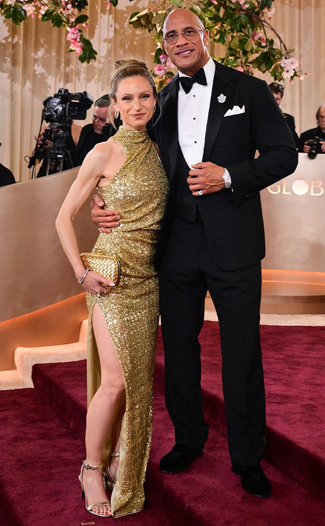 Dwayne Johnson, Lauren Hashian have rare date night at Golden Globes