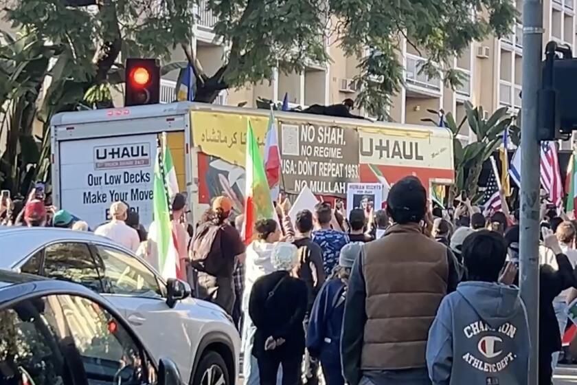 U-Haul truck hits protesters during demonstration in Westwood against ...