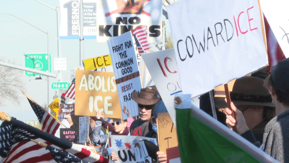 Protesters in Fresno rally against ICE and Trump administration