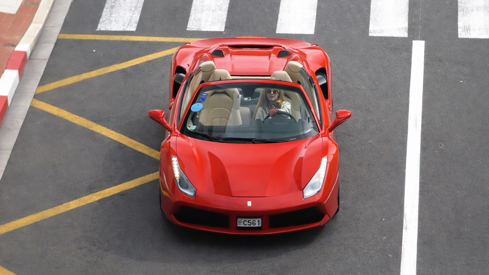 Millionaire drives Ferrari 488 Spider in Monaco