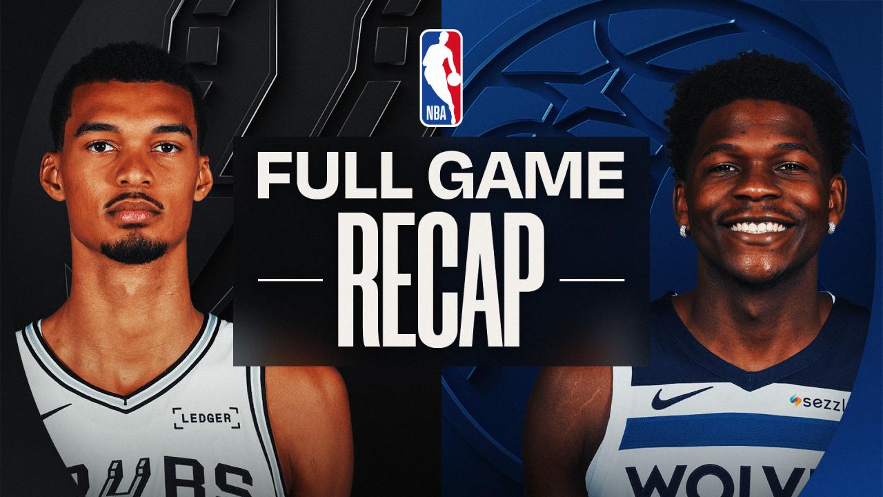 Game recap: Timberwolves 104, Spurs 103
