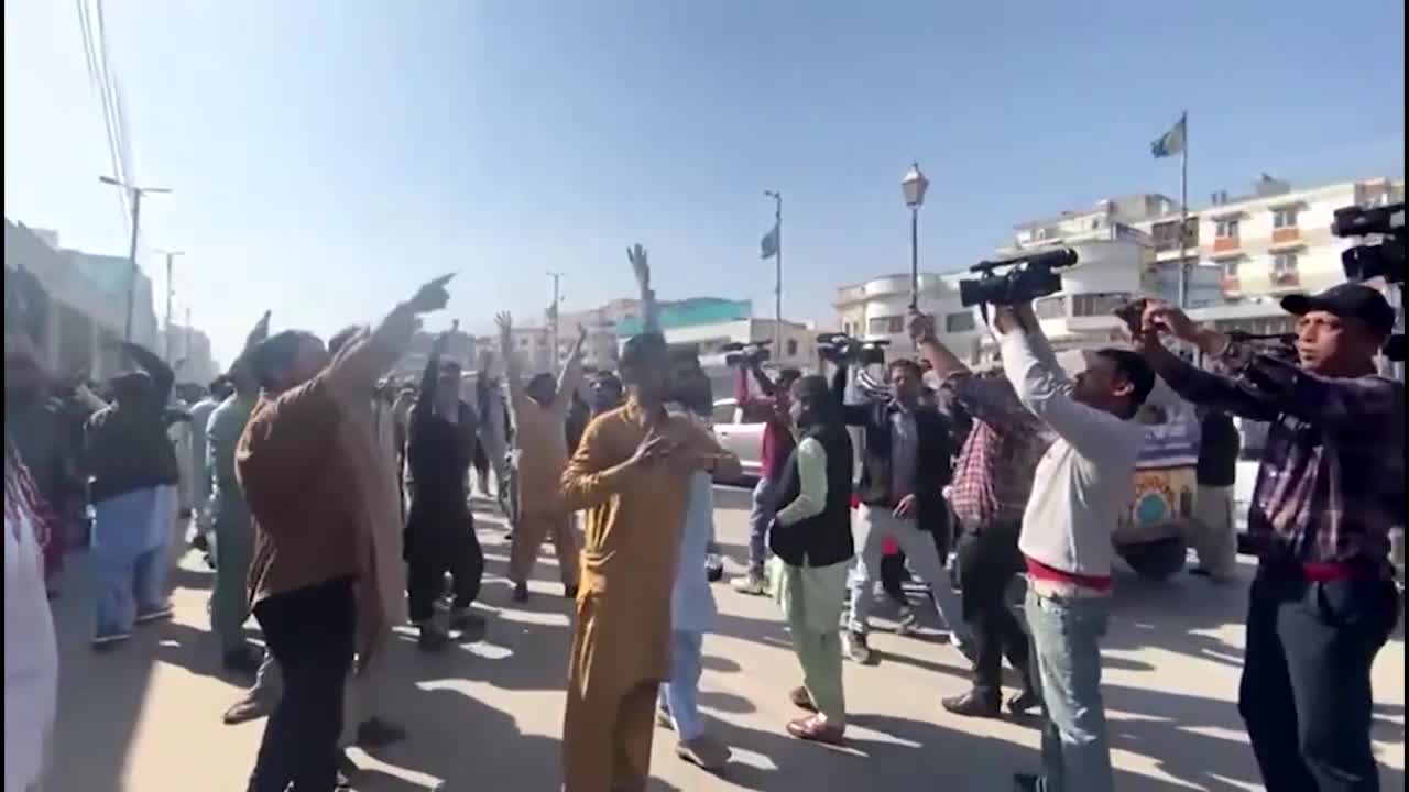 Supporters of Pakistan's Imran Khan hold protest in Karachi