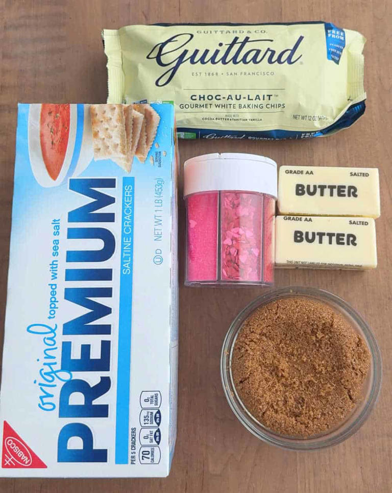 Valentine crack (saltine cracker toffee)