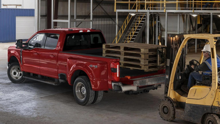 The Ford F-350 offers the highest factory payload capacity under $50,000